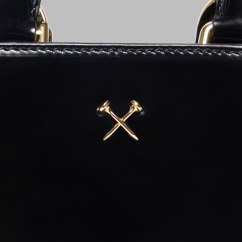 Metal Tees Box Calf Leather Mini Tote