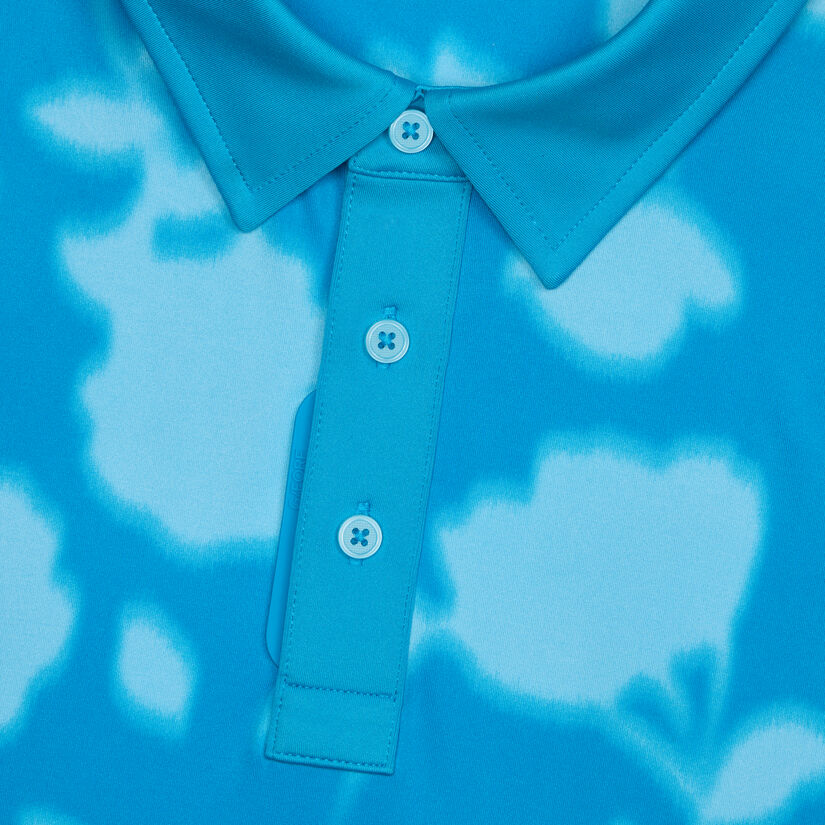 BLUR FLORAL TECH JERSEY POLO