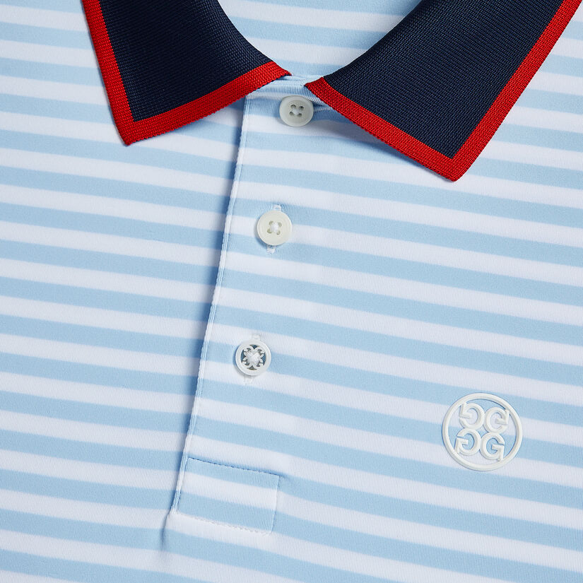 STAPLE STRIPE RIB COLLAR TECH JERSEY SLIM FIT POLO – G/FORE