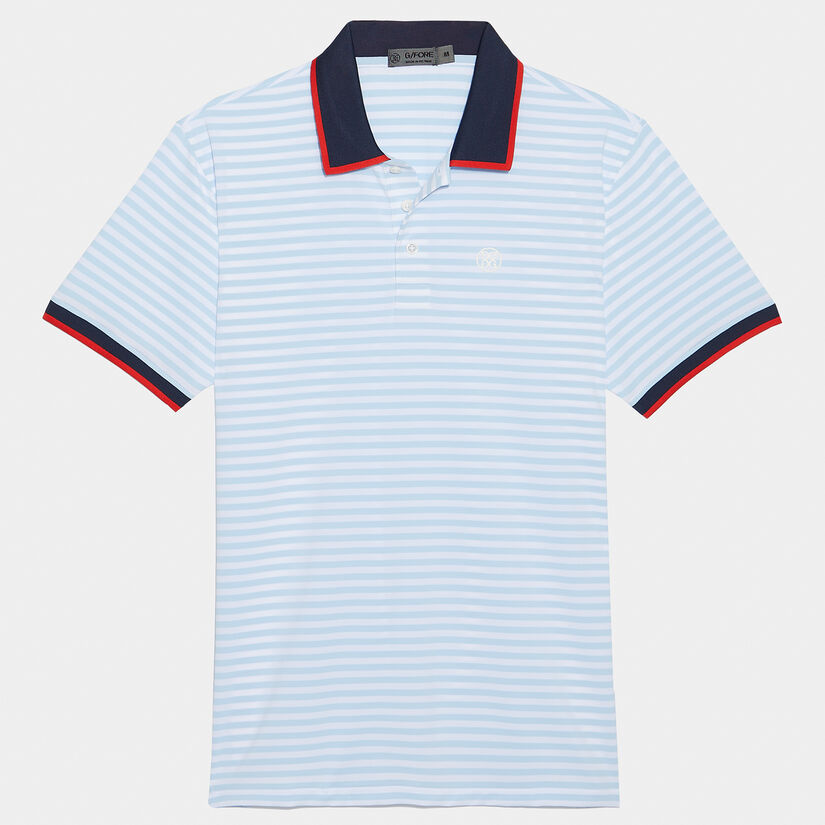 STAPLE STRIPE RIB COLLAR TECH JERSEY SLIM FIT POLO – G/FORE