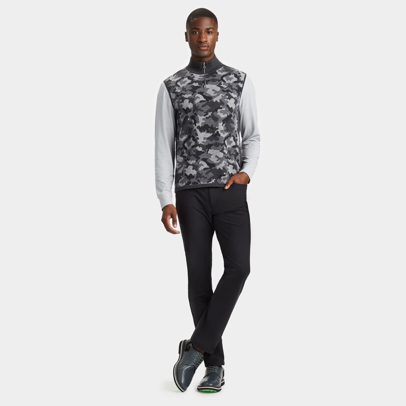 CAMO JACQUARD MERINO WOOL QUARTER ZIP JUMPER VEST | MEN'S JUMPERS | G/FORE