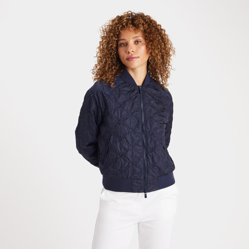 RIB COLLAR EMBOSSED BOMBER JACKET – G/FORE
