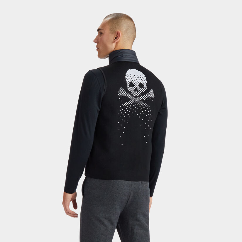 PIXELATED SKULL & T'S MERINO WOOL FULL ZIP GILET – G/FORE